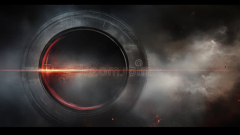 Striking Red Circle on Black, Minimalist Abstract Graphic Design for ...