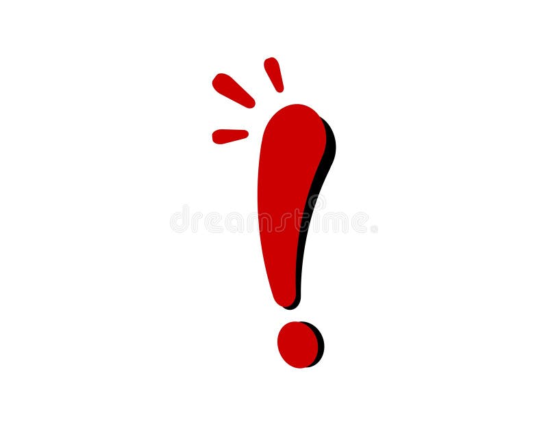 Bold Red Exclamation Mark with Dynamic Burst Design Stock Vector ...