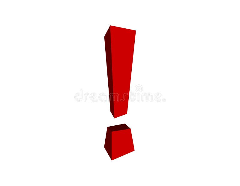 Bold Red Exclamation Mark Symbol with Shadow Effect Stock Vector ...