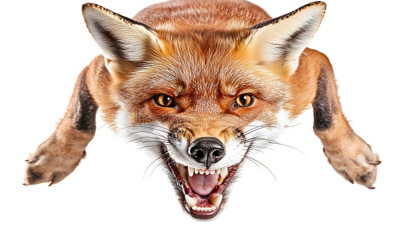 Red Fox in Dynamic Pose on Snowy Background Stock Illustration ...