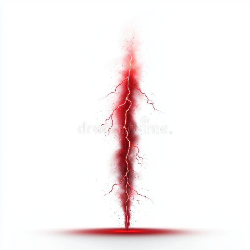 Striking Red Lightning Bolt with Dramatic Flare and Dramatic Background ...