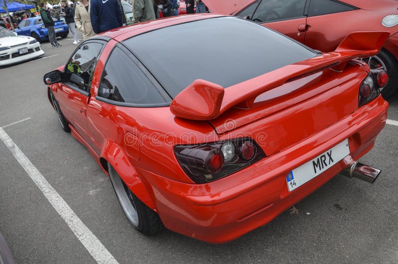 Striking Red Mitsubishi Eclipse, with Pop-up Headlights Editorial Image ...