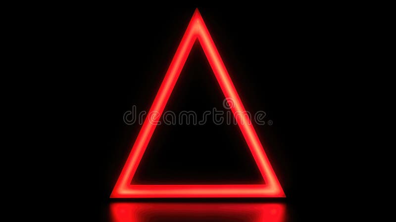 A Striking Red Neon Triangle on a Dark Black Background. Perfect for ...
