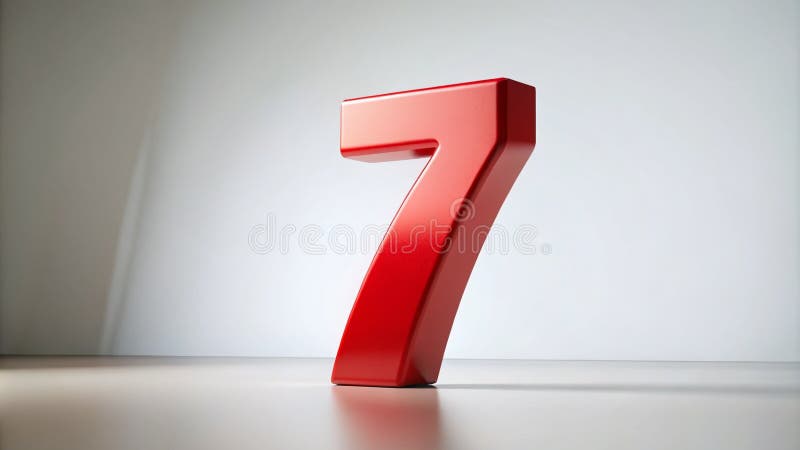 Striking Red Number 7 3D Render a Bold Visual Element for Marketing ...