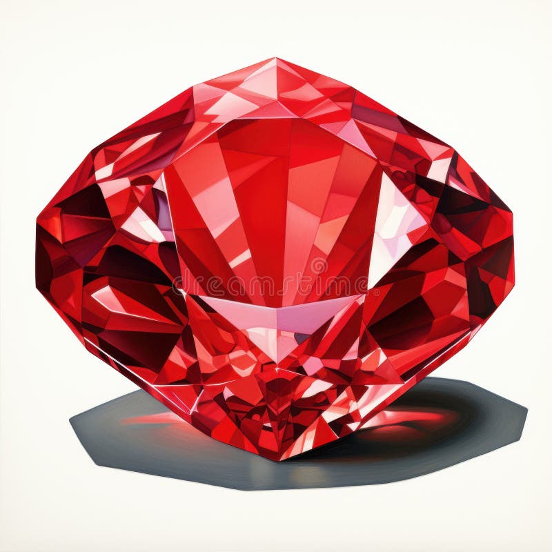 A Beautiful Red Ruby Diamond is Sitting Elegantly on a White Surface ...