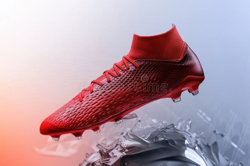 New Red Soccer Cleat Design Showcased in a Dynamic and Vibrant Setting ...