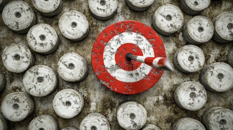 Striking Red and White Target with Contrasting Black White Circles ...