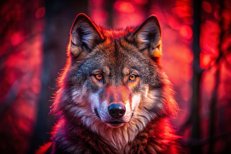 A Striking Red Wolf Portrait Masterful Rule of Thirds Composition in a ...
