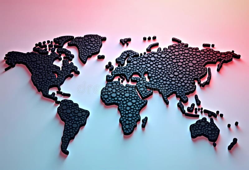 Creative World Map Design Featuring Unique Patterns and Textures in a ...