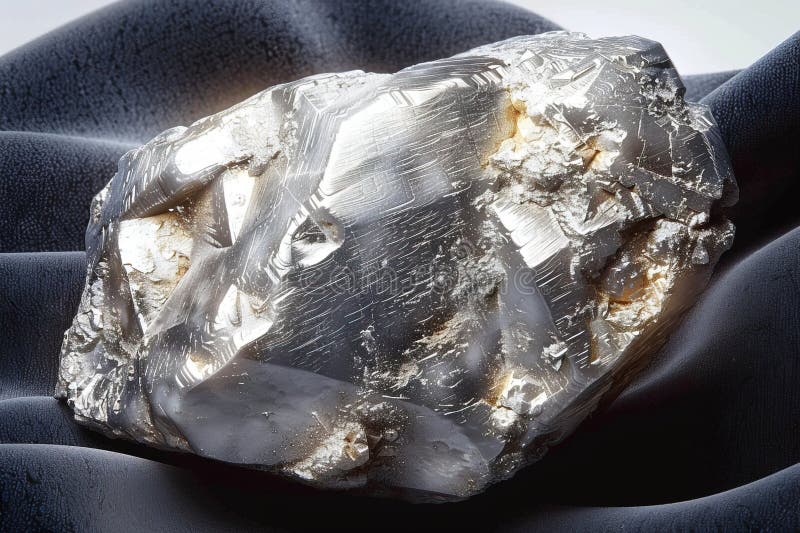 A Stunning Rhodium Stone Resting Elegantly on a Luxurious Black Velvet ...