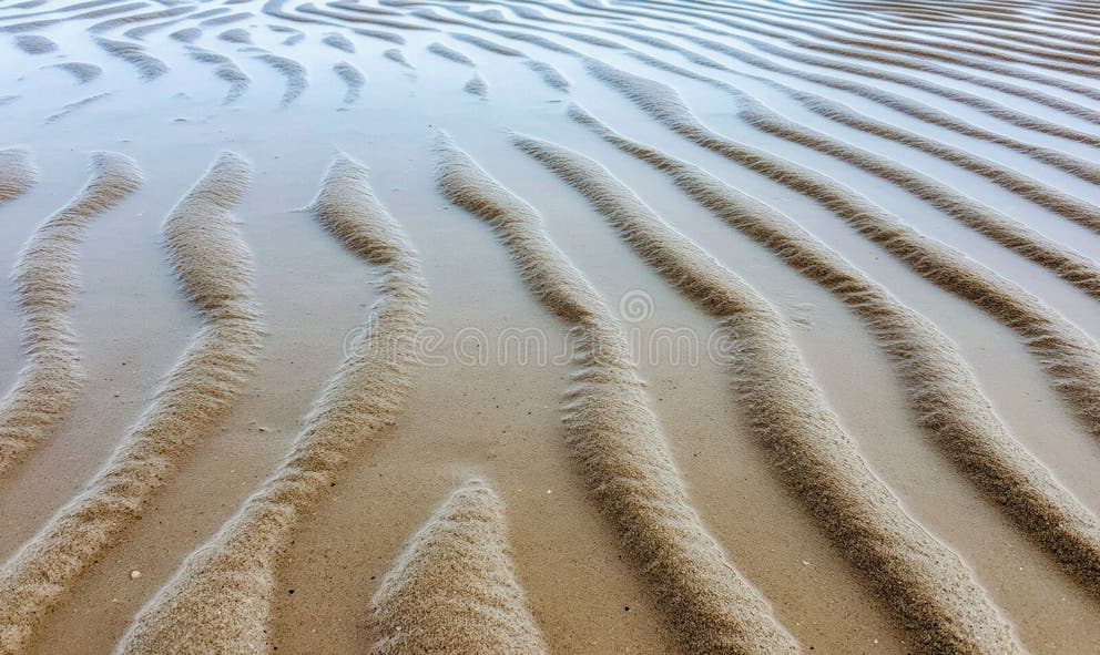 Striking Sand Ripples Create a Mesmerizing Pattern, Offering a Tranquil ...