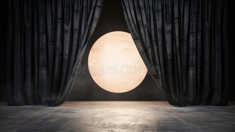An Empty Stage Set Aglow, Featuring a Central Ellipse that Draws the ...