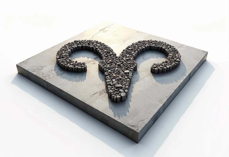 Creative Stone Sculpture of a Ram S Head Adorned with Rough Textures ...