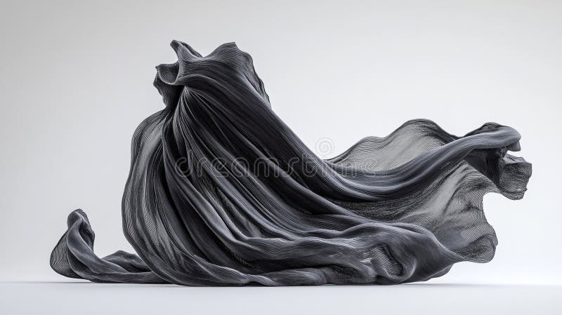 Flowing Fabric Sculpture Showcasing Intricate Movements in Modern Art ...