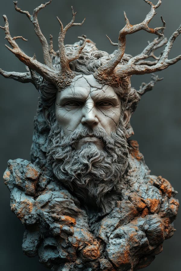 Masterful Sculpture Depicting a Mythical Forest Figure with Intricate ...