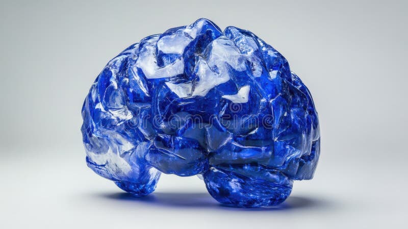 Unique Crystal Brain Sculpture Capturing Intricate Details of Cerebral ...