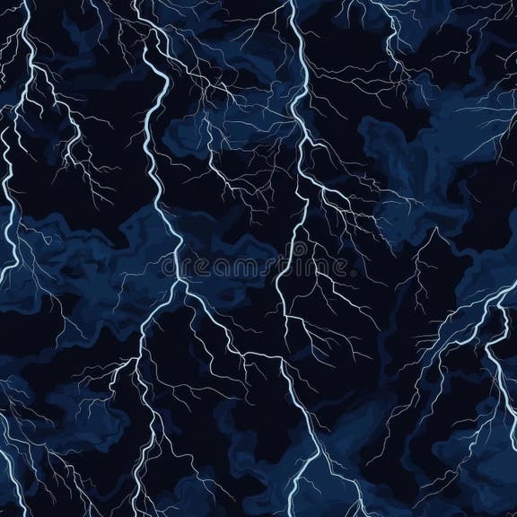 Seamless Lightning Bolt Pattern Dark Blue Abstract Texture Stock ...