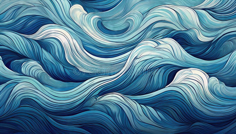 Striking Seamless Wave Pattern Pristine Water Waves Cascading in an ...