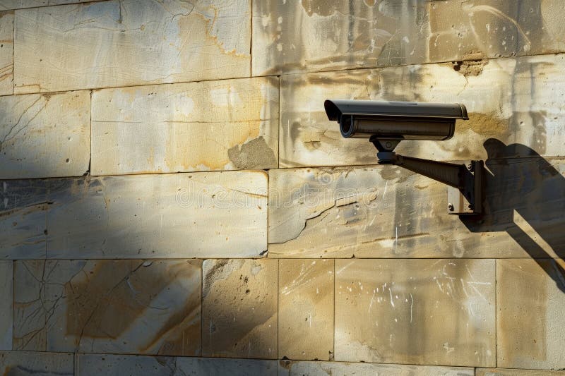 Sunlight Casting Shadows from a Surveillance Camera Stock Image - Image ...