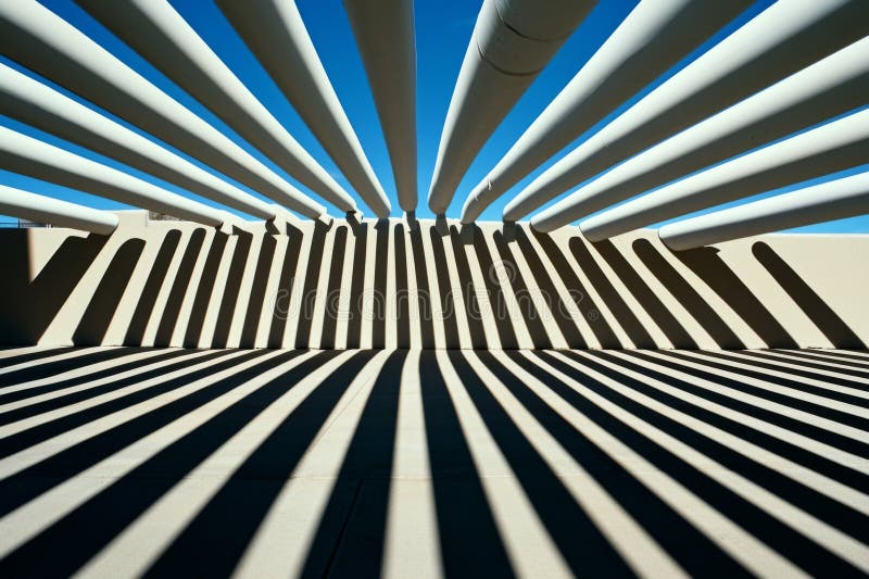 Striking Shadows Created by Geometric Structures Under a Clear Blue Sky ...