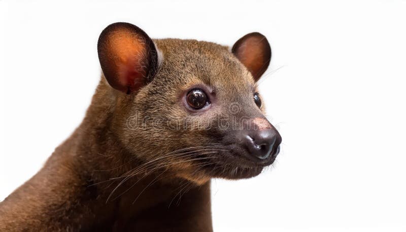 Isolated Portrait of a Majestic Madagascar Fossa in Striking Side View ...