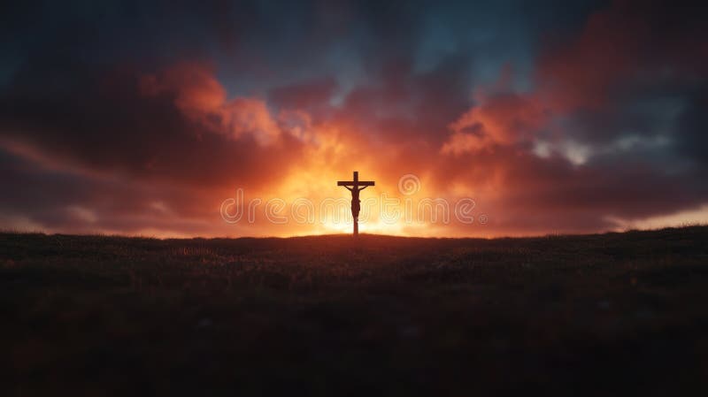 114 Sunset Behind Silhouette Cross Ai Generated Stock Photos - Free ...