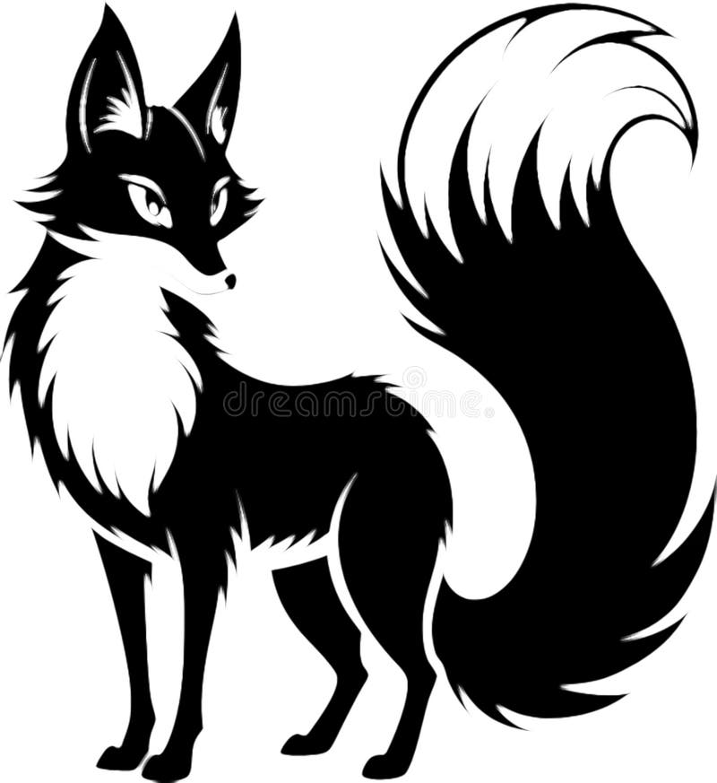 Sleek Black Stencil Fox Stock Illustrations – 56 Sleek Black Stencil ...