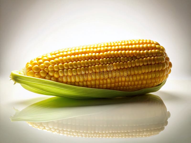 Captivating Silhouette of a Fresh Corn Cob Against a Clean White ...