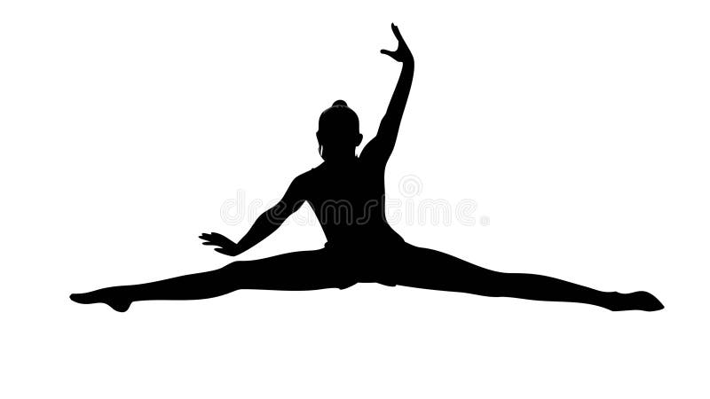 Gymnast Split Pose Silhouette, Extreme Flexibility, Vector Design ...