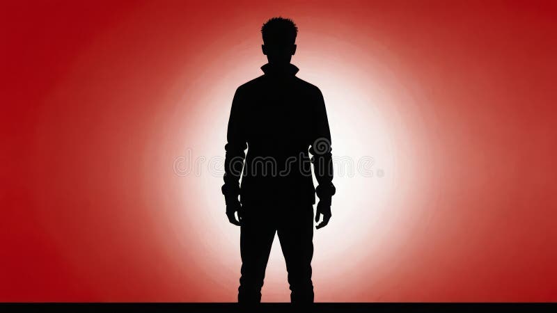 A Striking Silhouette of a Man Standing Confidently Against a Vibrant ...