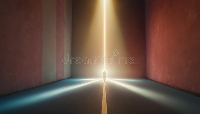 Silhouette in Light Corridor Stock Image - Image of hallway, abstract ...
