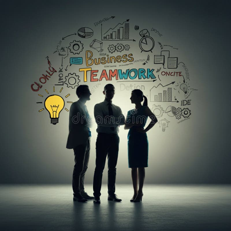 AI-Generated Image of Silhouettes Shaking Hands in Office Meeting Stock ...