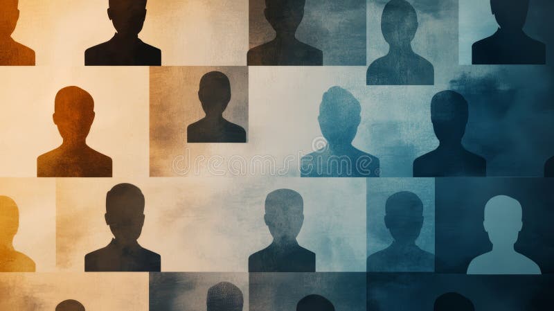 Striking Silhouettes, a Row of People United in Shadow, Conveying Unity ...