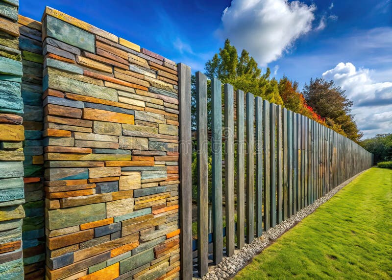 Striking Slate Slab Fence a Modern Exterior Design Masterpiece ...
