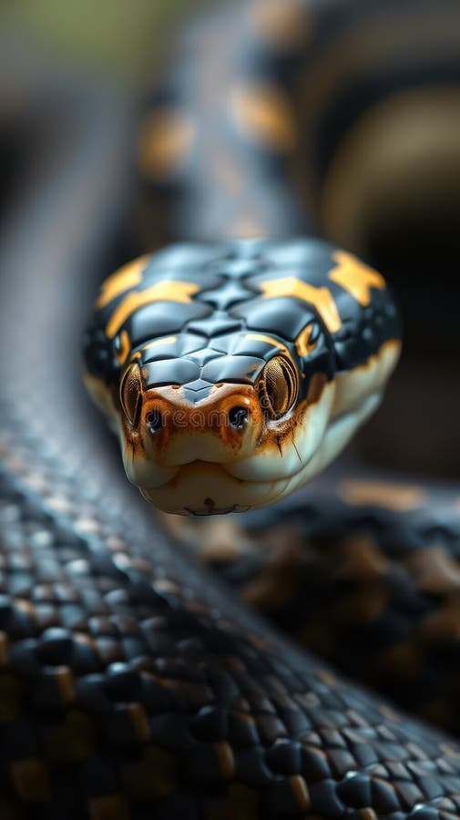 Close-up of a Vibrant Snake Showcasing Intricate Patterns and Vivid ...