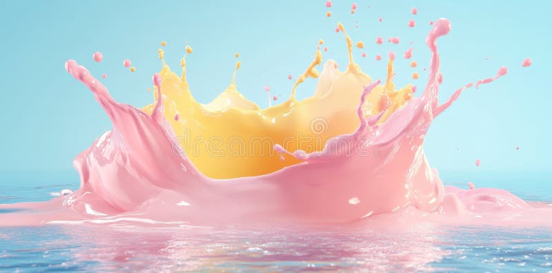 A Striking Splash of Paint Produces a Dynamic Visual Effect Against a ...