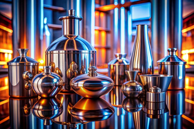 A Striking Still Life Perfectly Balanced Metallic Objects in a Deeply ...