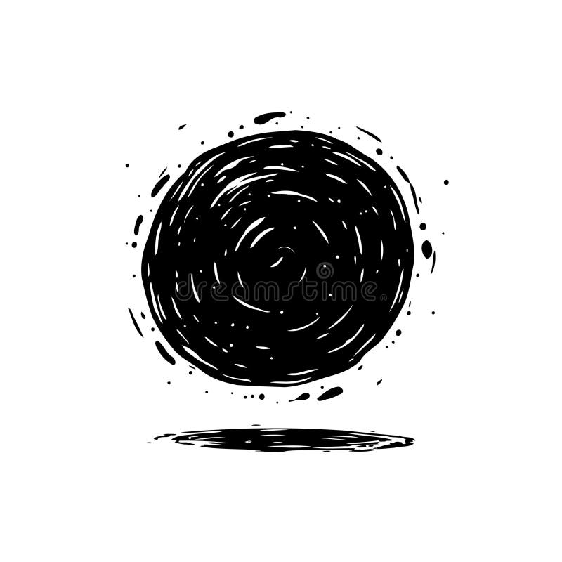 Abstract Swirling Black Vortex, Isolated on White Background ...