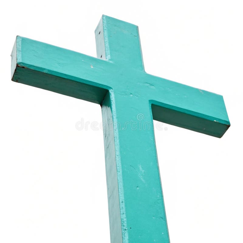 Teal Cross Isolated on White Background Stock Illustration ...