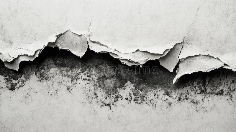 Striking Tear in a Sheet of Paper Forms Elegant Detailed Edges Exposing ...