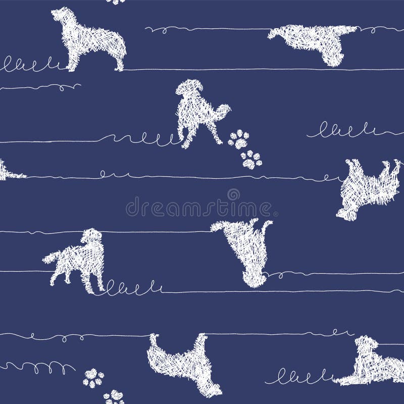 Seamless Pattern with Abstract Images of Dogs, Stock Vector ...