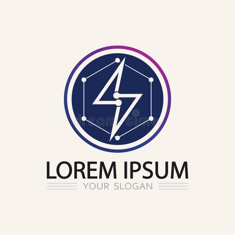 Striking Thunderbolt Electric Logo Vector with Flash Line Symbol and ...