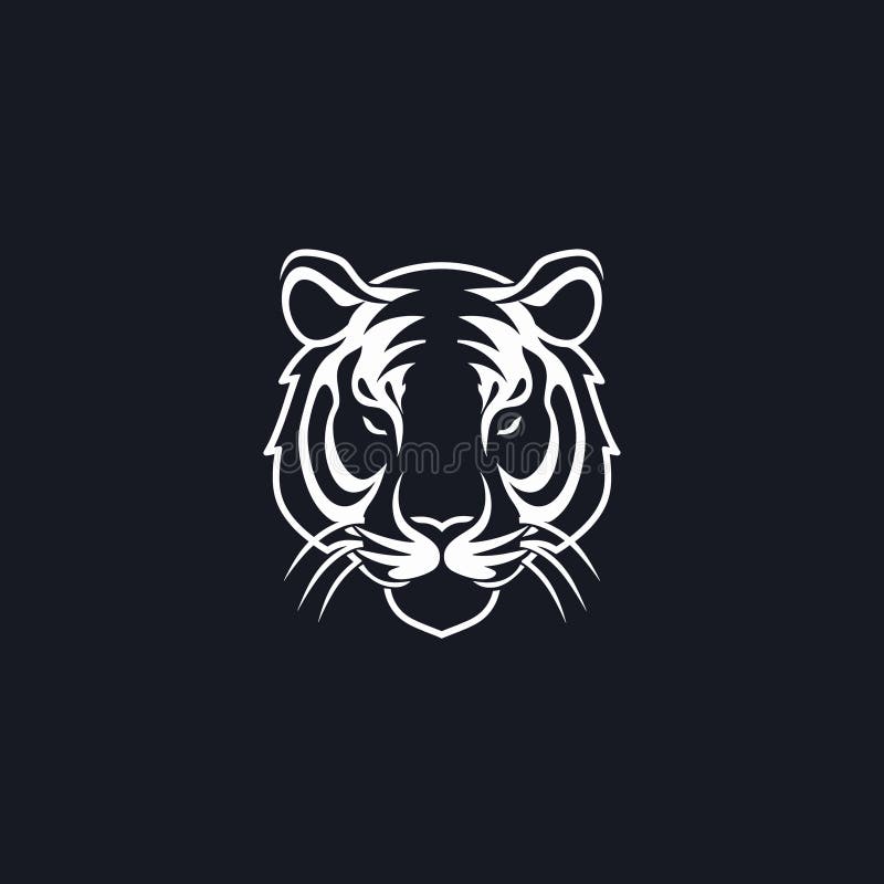 Striking Tiger Face Design with Bold Lines and Contrast Stock Vector ...
