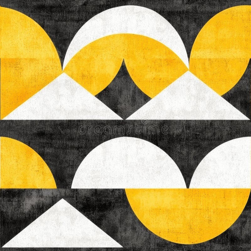 Bold Modern Tile Seamless Pattern in Black, White, and Gold Stock ...