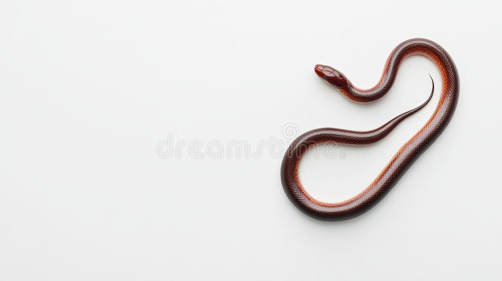 Crimson Serpent TopDown View of a Vibrant Red Snake on a Clean White ...