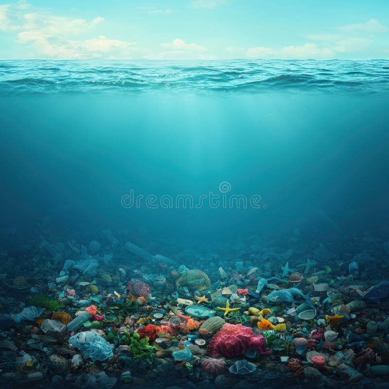 Ocean Pollution Underwater Plastic Waste Environmental Crisis Image ...