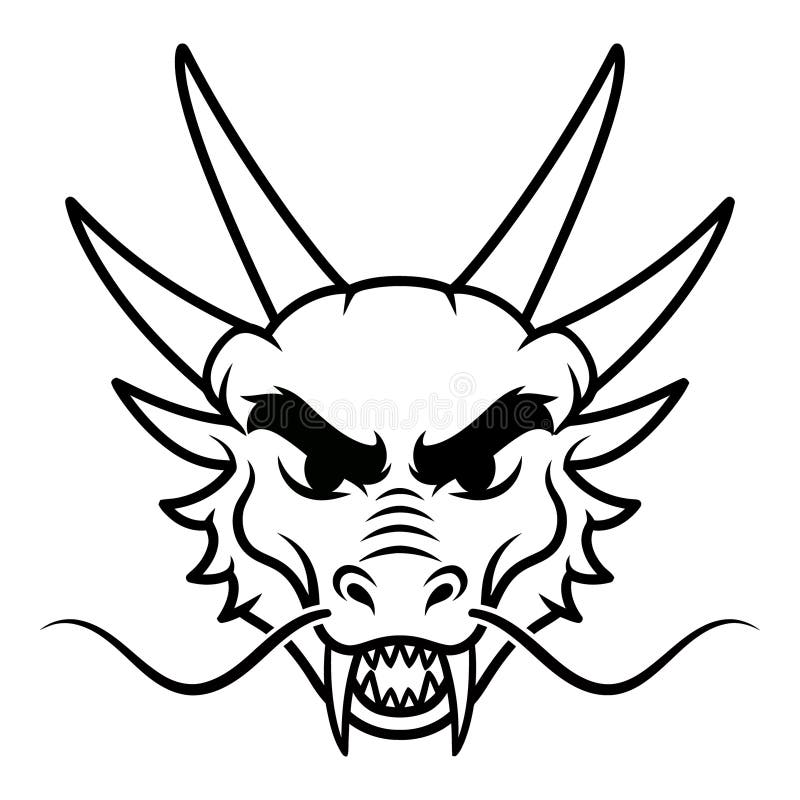 Scary Dragon Black White Stock Illustrations – 1,098 Scary Dragon Black ...