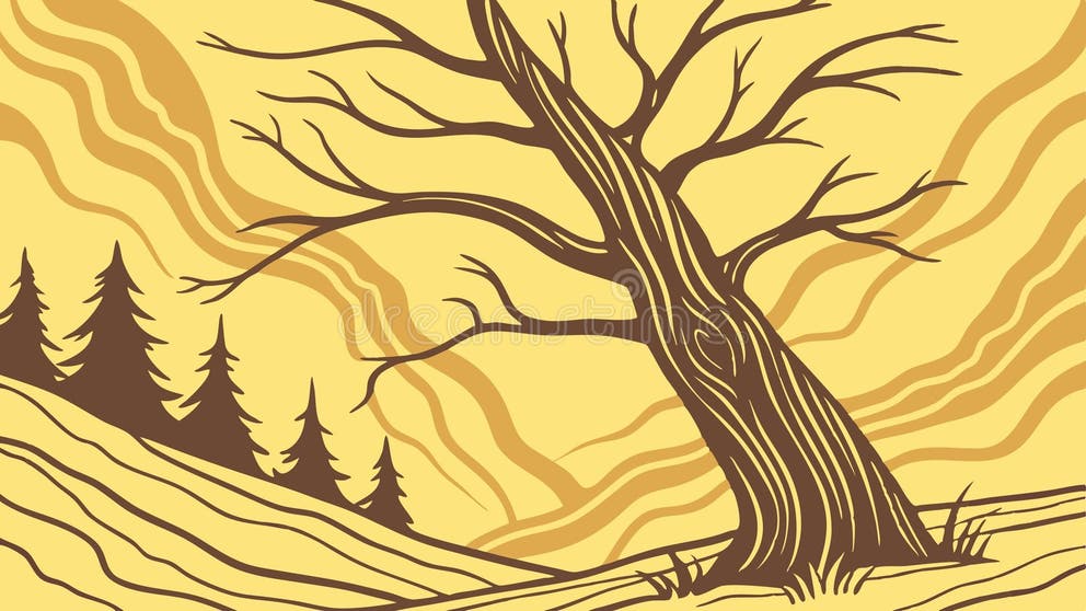 Dynamic Leafless Tree, Graphic Design Element, Natural Form, Vector ...