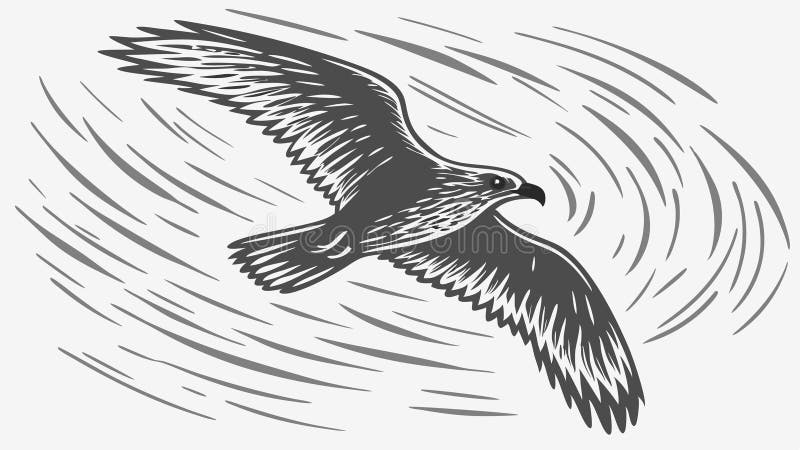 Eagle in Dynamic Ripples Vector Illustration, Power & Motion, Vector ...
