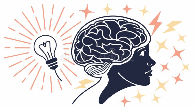 Brain with Lightning, Sudden Ideas and Insight, Vector Design ...